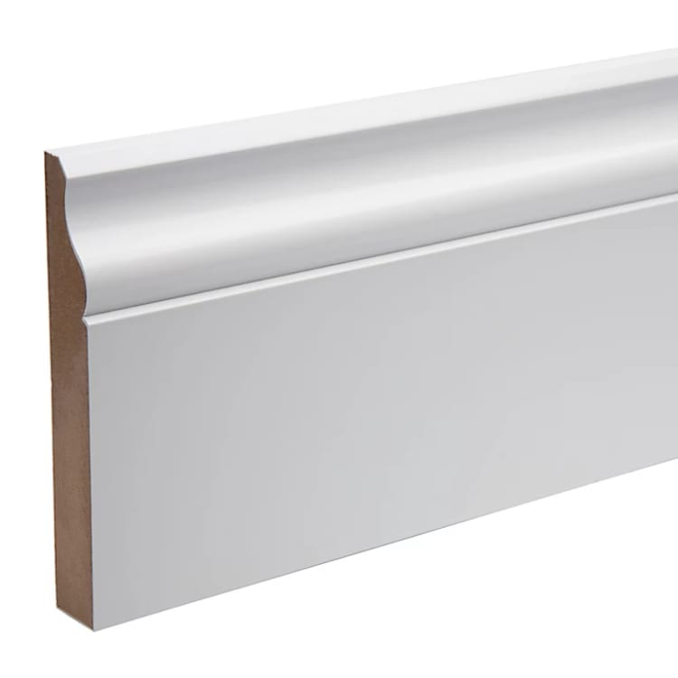18mm x 69mm MDF White Primed Ogee Skirting Board 4200mm – New Direct supply