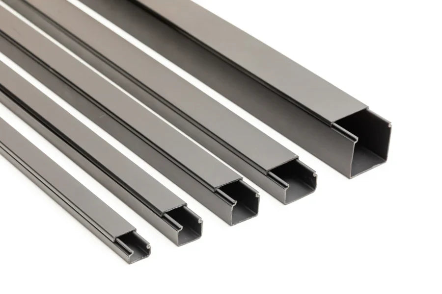 Black PVC Mini Cable Trunking – Screw Fix Wire Conduit – New Direct supply