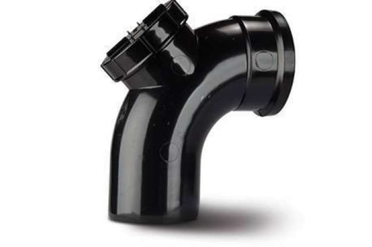 110mm Soil Access Bend Single Socket 92.5° Black | PVC Pipe Fitting ...